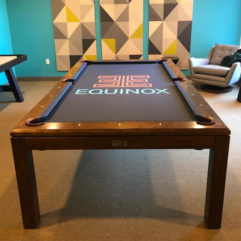 Custom Pool Table Felt With Matching Printed Rail Cloth